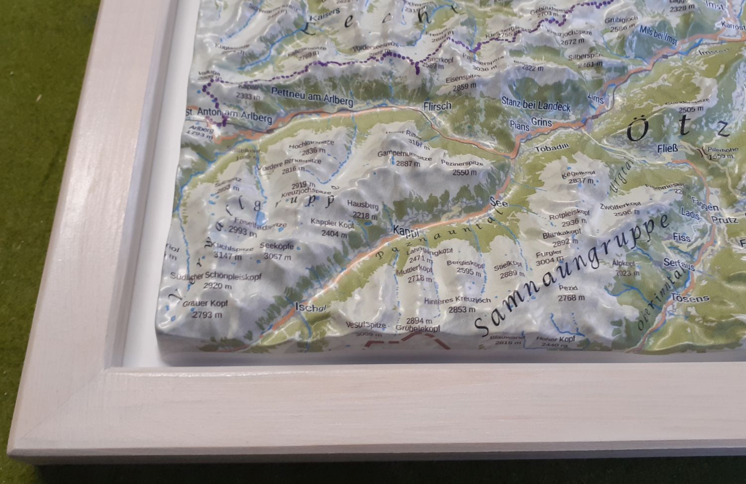 Relief map of the Bavarian Alps and Inn Valley as 3d map