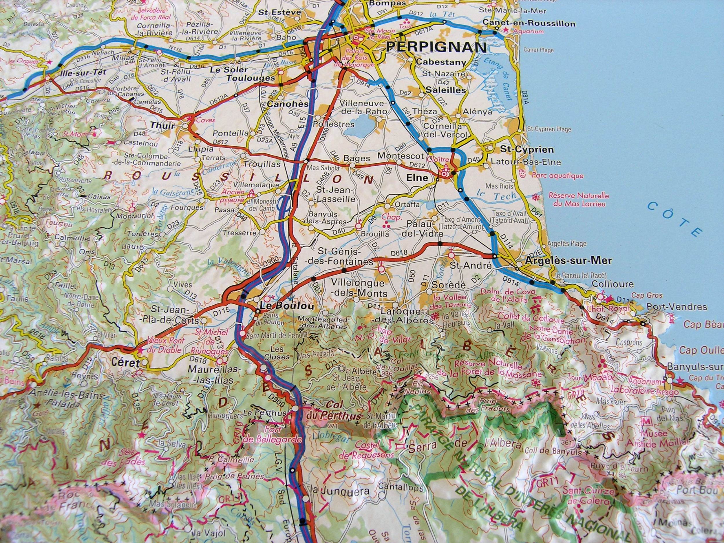 Relief Map East Pyrenees as 3d map