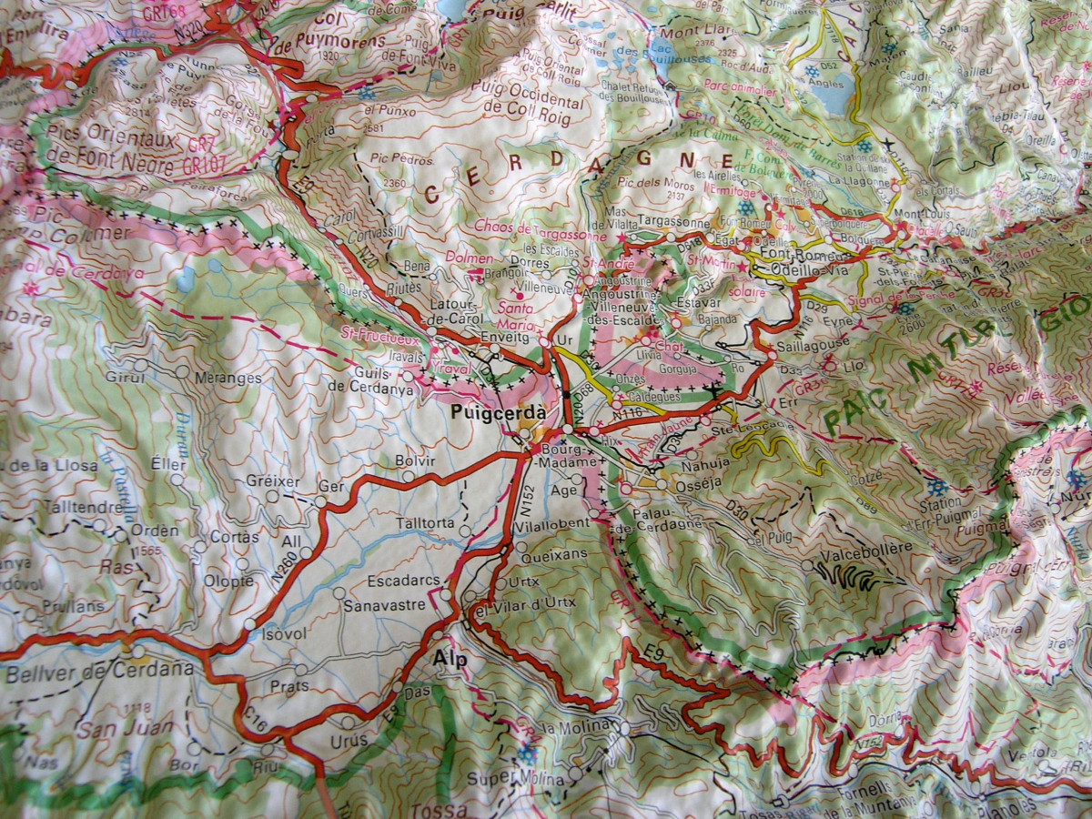 Relief Map East Pyrenees as 3d map