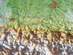 Raised relief map of French Alps as 3d map