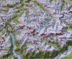 Raised relief maps are available of the entire Alps as well as smaller ...