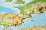 Raised relief maps of Europe as 3d map